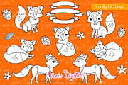 Cute Fox Digital Stamps | Animal Illustrations ~ Creative Market