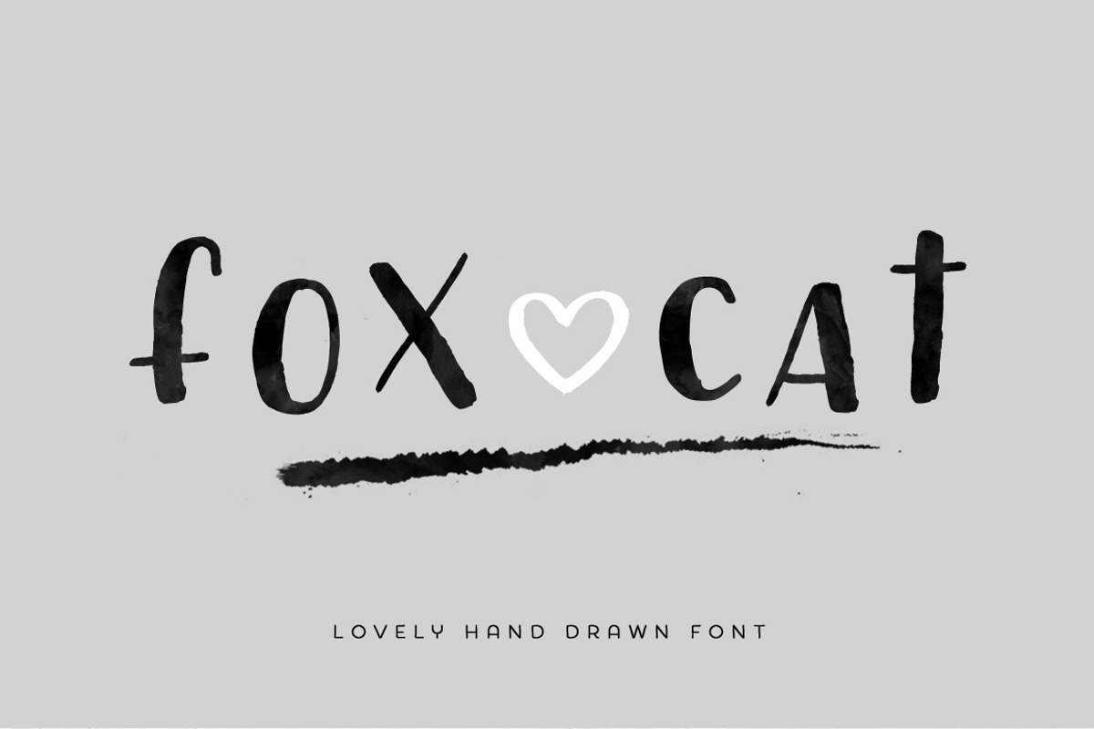 Fox Cat Hand Drawn Font, a Handwritten Font by pixelcolours