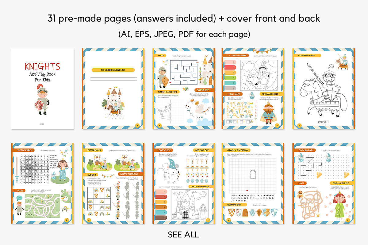 KNIGHTS Activity Book for Kids
