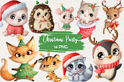 Cute Christmas Animals Clipart, an Animal Illustration by BonbonnyDesigns