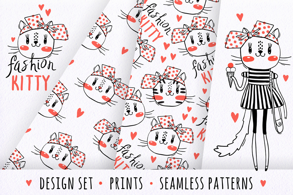 Fashion KITTY, an Animal Illustration by Baksiabat