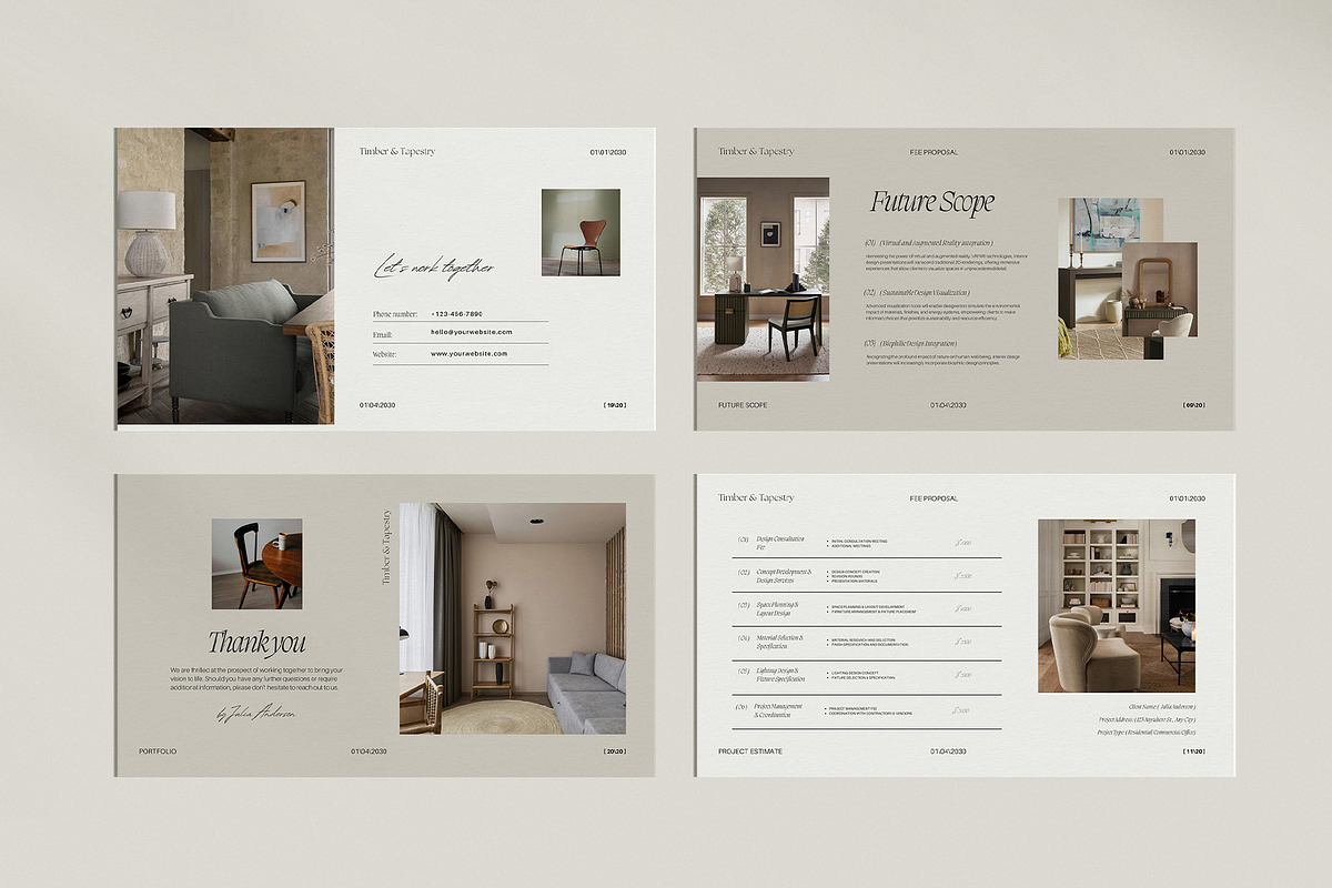 Interior Design Fee Proposal Canva, a Presentation Template by Amaré ...