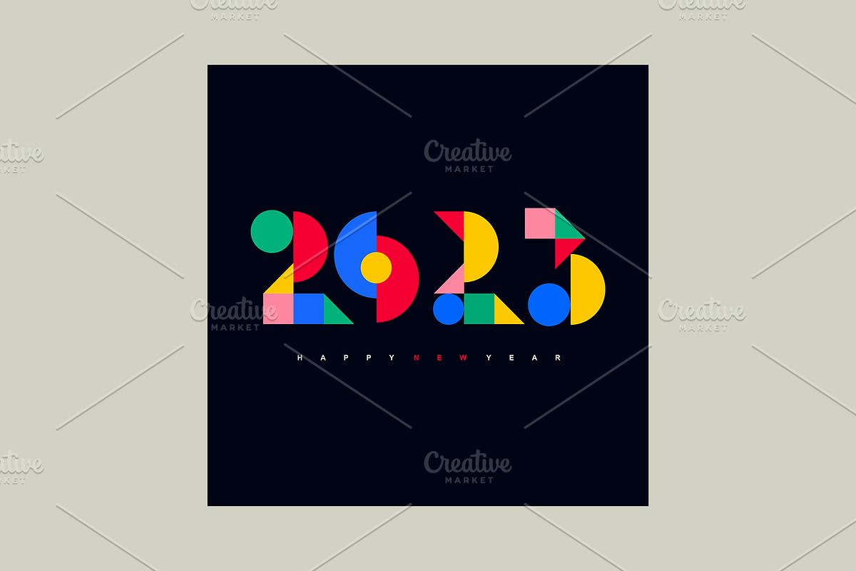Set of 2023 Happy New Year posters., a Decorative Illustration by ...