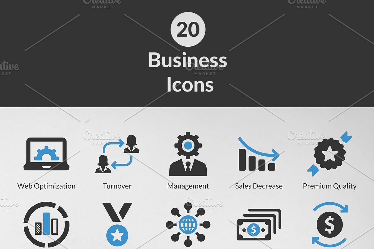 20 Business Icons Vol. 4, an Icon by Re66y | Creative Market