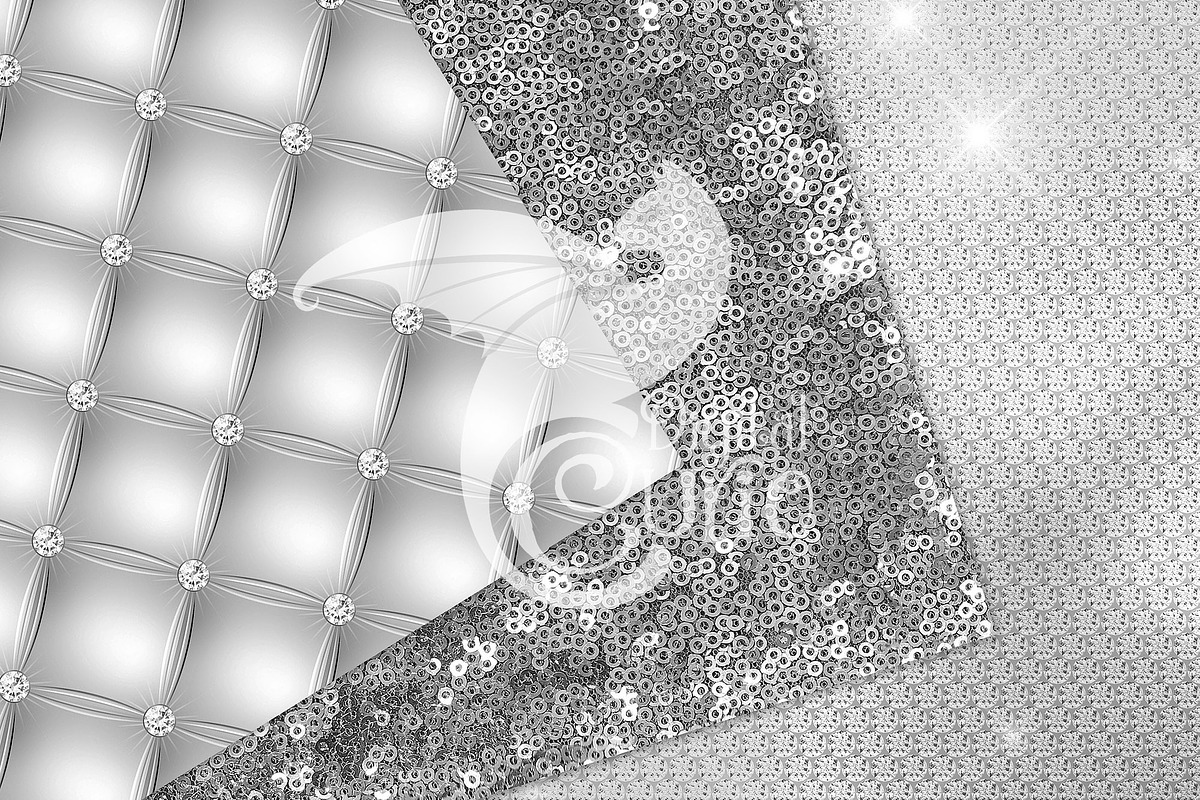Luxury Silver Textures Digital Paper, a Texture Graphic by Digital Curio