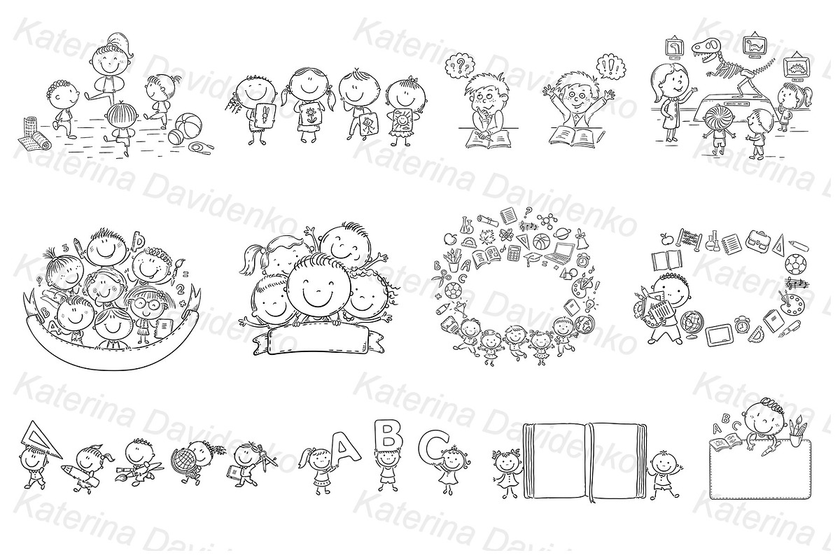 Big school bundle. Clipart svg png