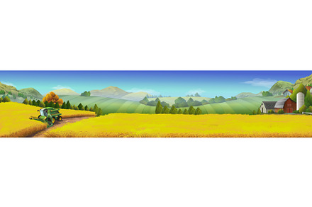 Farm field landscape, vector | Illustrations ~ Creative Market