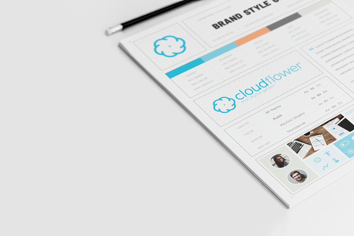 One Page Branding Style Guide, a Stationery Template by Sargatal