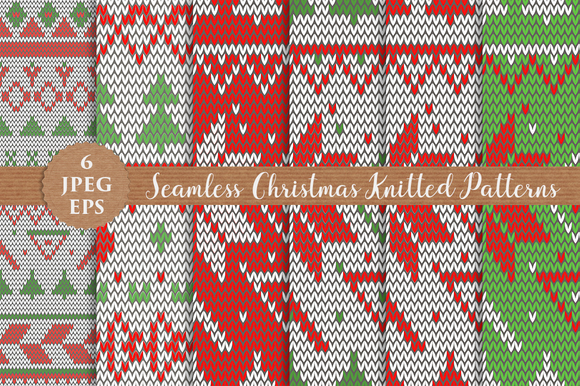 CHRISTMAS KNITTED seamless patterns, a Pattern Graphic by Futurel