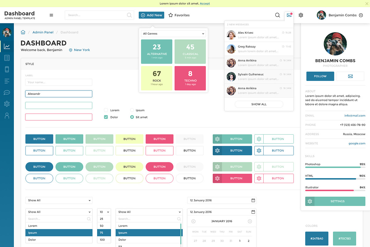 Dashboard Admin Panel PSD Template, an UI Kit Template by laaqiq