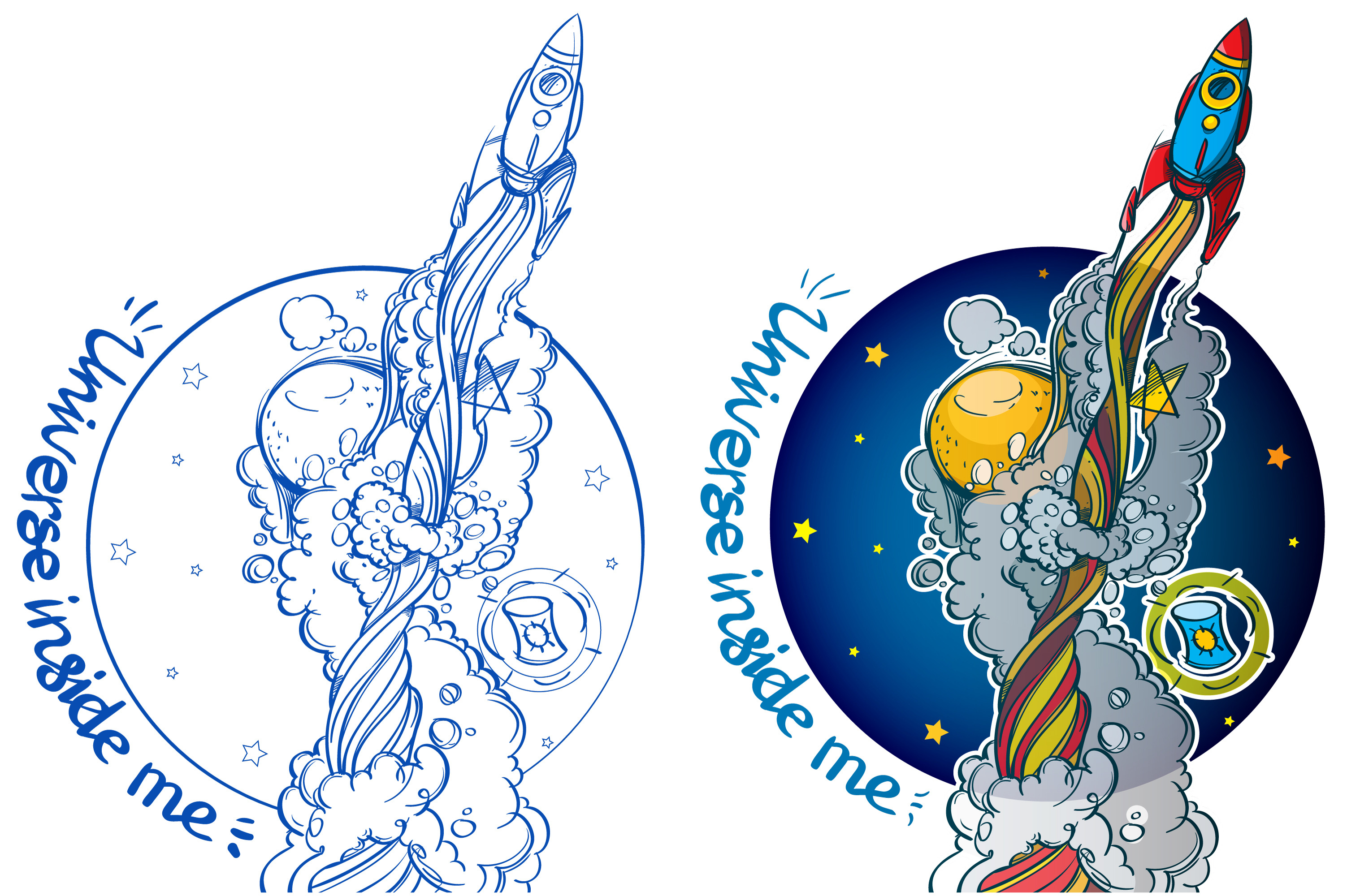 Spaceship. Space flight, an Illustration by It's Time to Designs