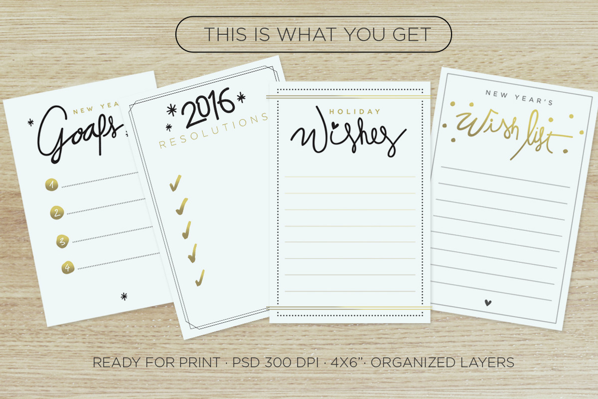 new year's lists (psd), a Card Template by tomodachi studio