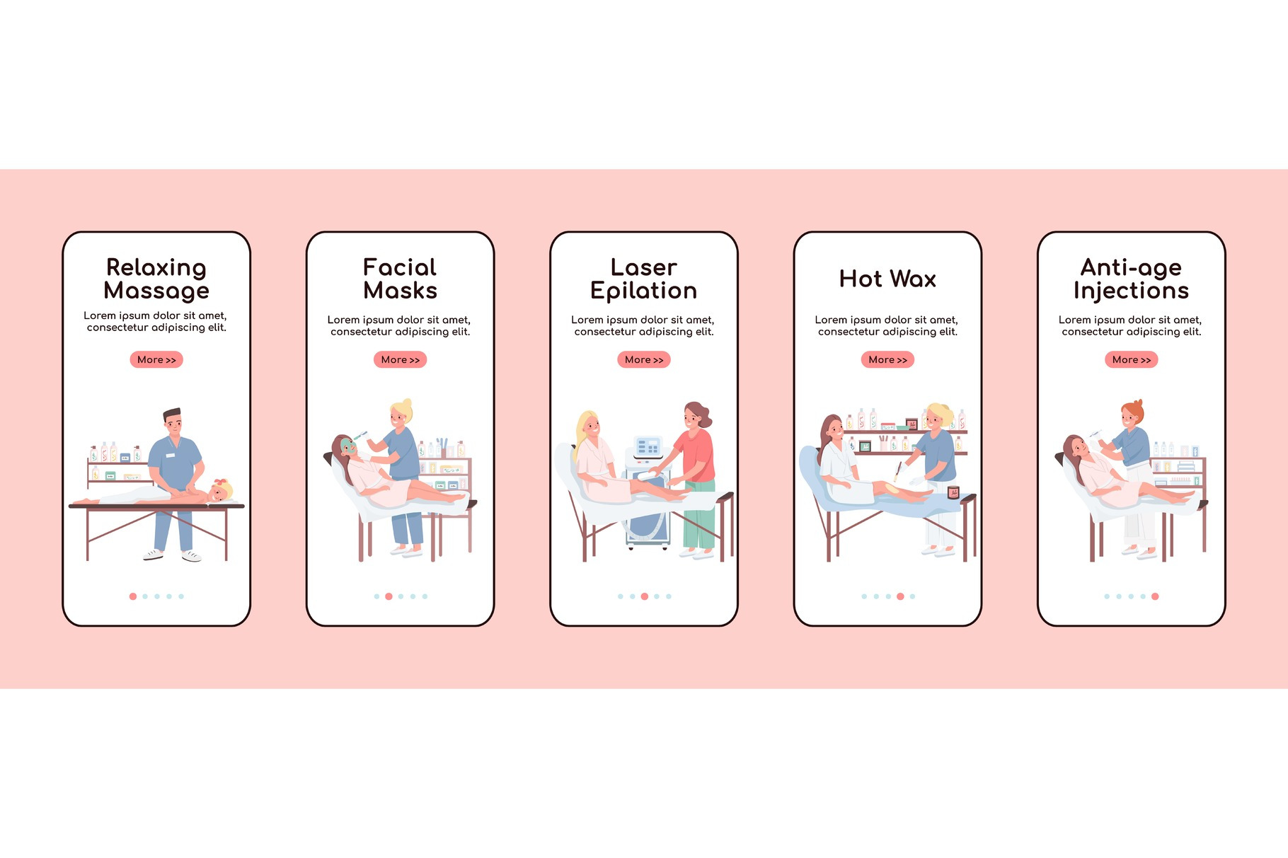 Beauty salon mobile app screen | App Templates ~ Creative Market