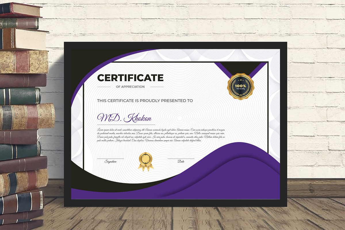 Modern Creative Certificate Design, a Stationery Template by MRI STUDIO