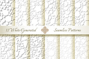 12 Seamless Generated White Patterns, a Pattern Graphic by Patternalized