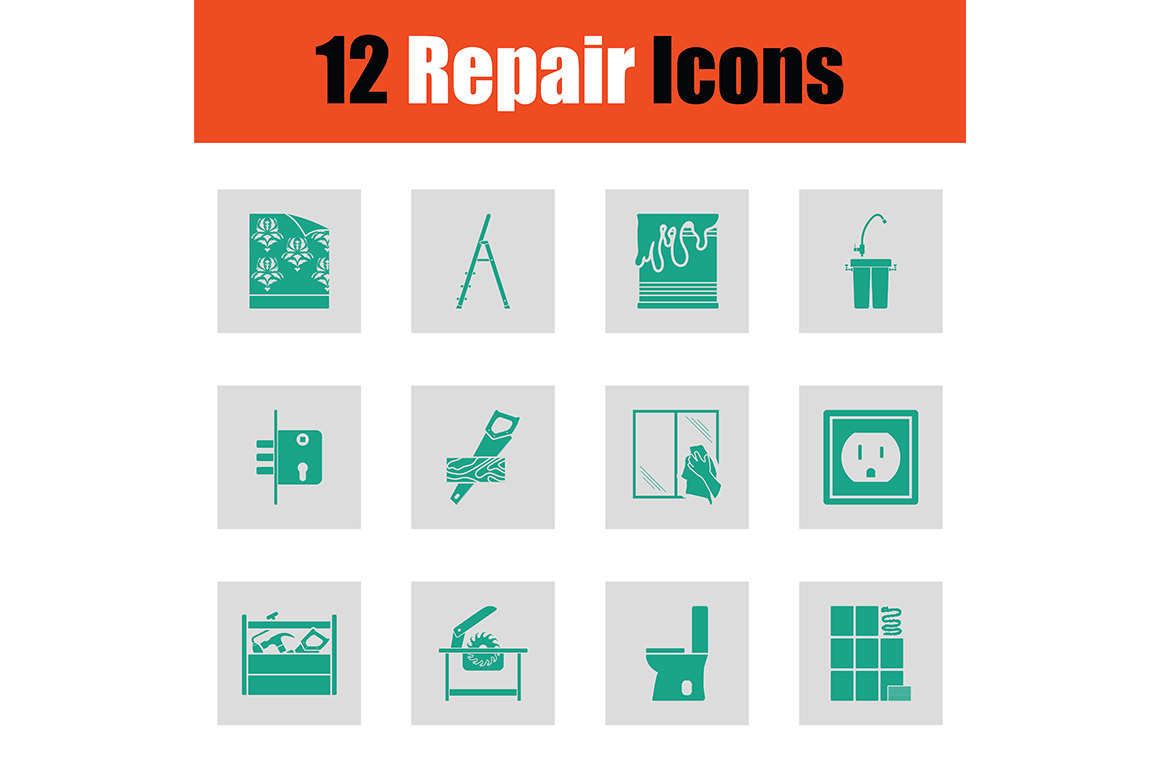 Set of repair icons, an Icon by Pavel Vectors | Creative Market