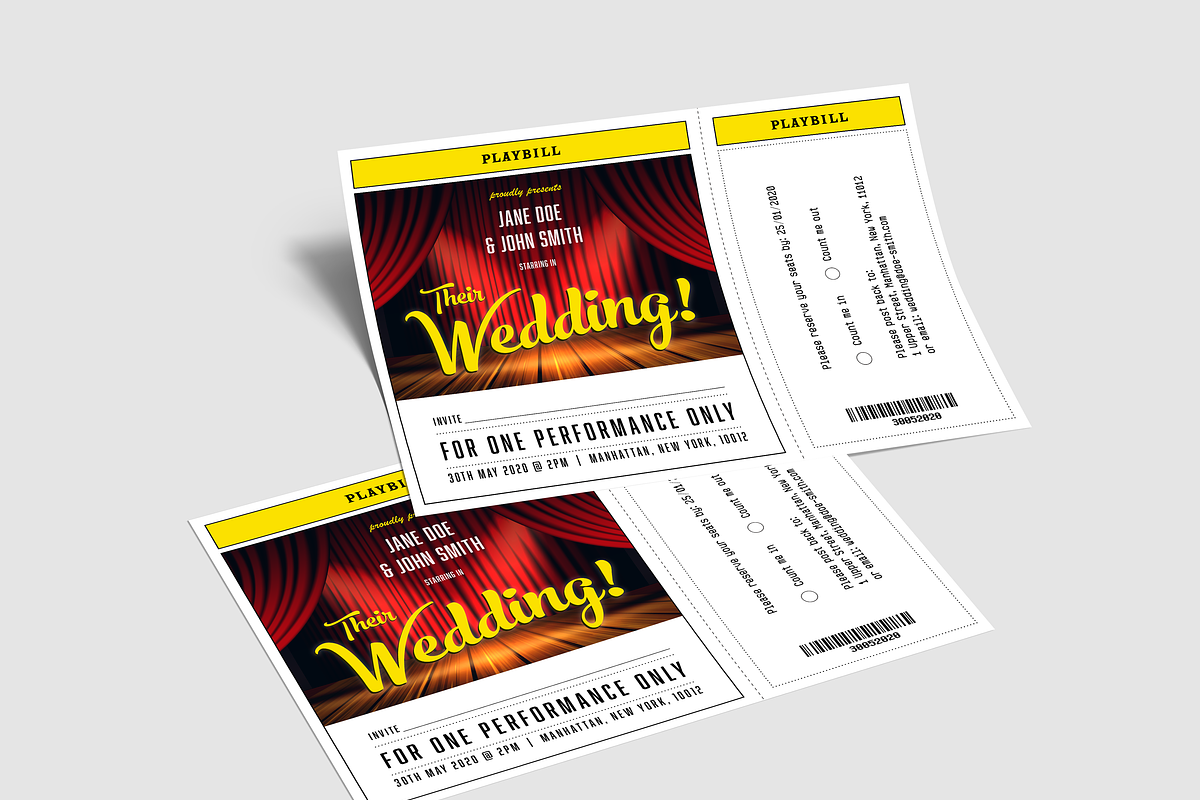 Theatre themed wedding invitation, a Stationery Template by R ...