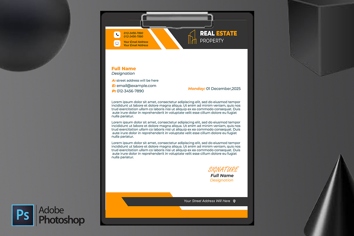 Professional Letterhead Template PSD