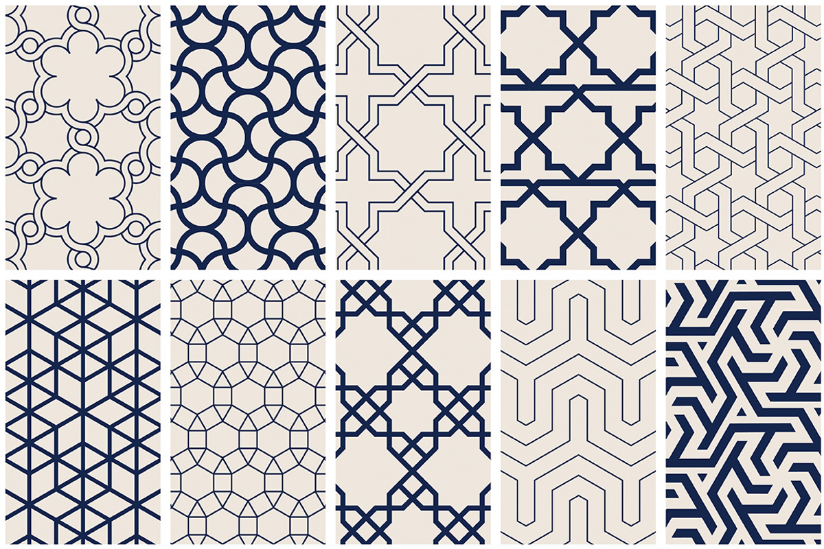 Islamic Art Vector Patterns, a Pattern Graphic by Youandigraphics