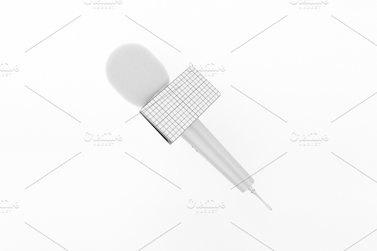 Microphone Mockup, a Merchandise Mockup by Qaleb Studio
