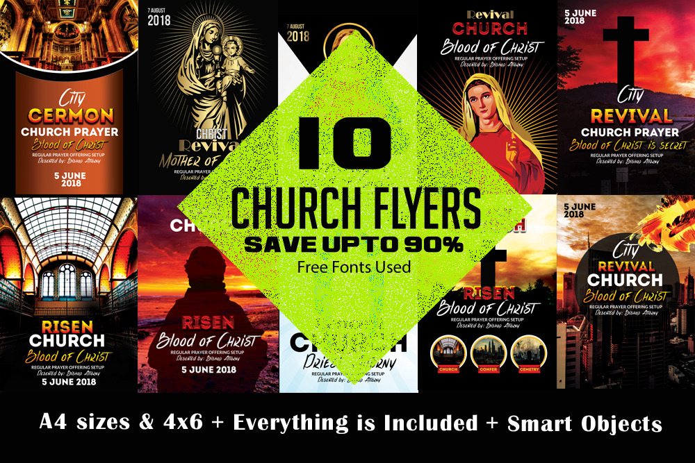 10 Church Flyer Bundle VOl:02, a Flyer Template by Design Up | Creative ...