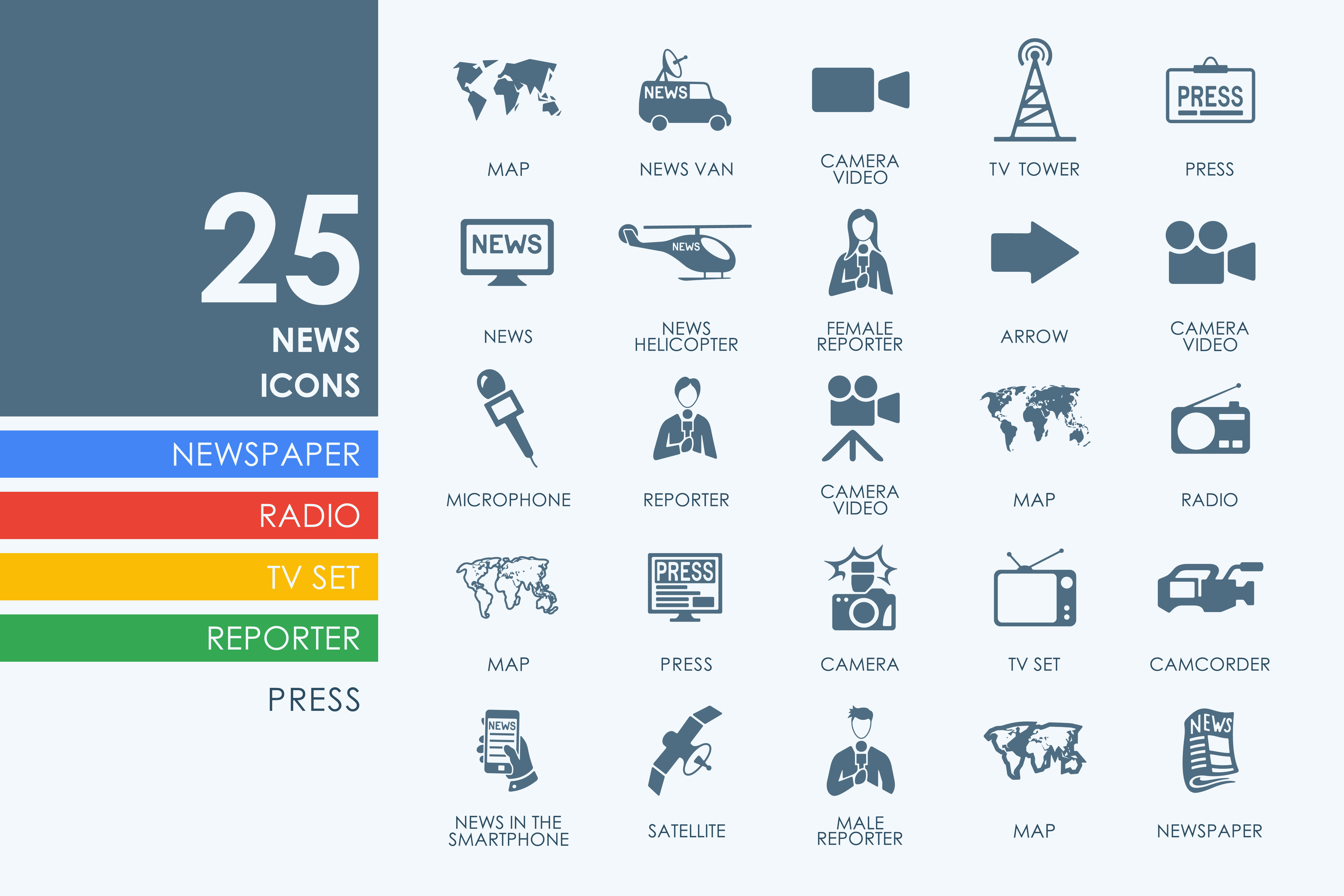 25 News icons, an Outline Icon by Palau