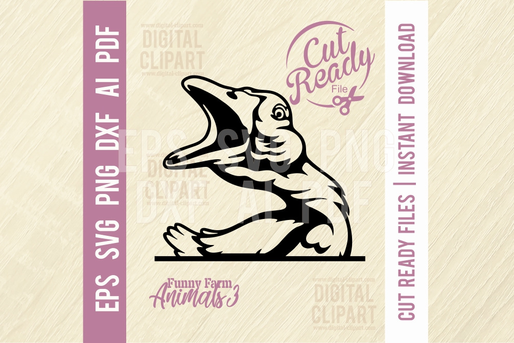 Peeking goose SVG Funny Animal SVG, an Animal Illustration by Digital ...