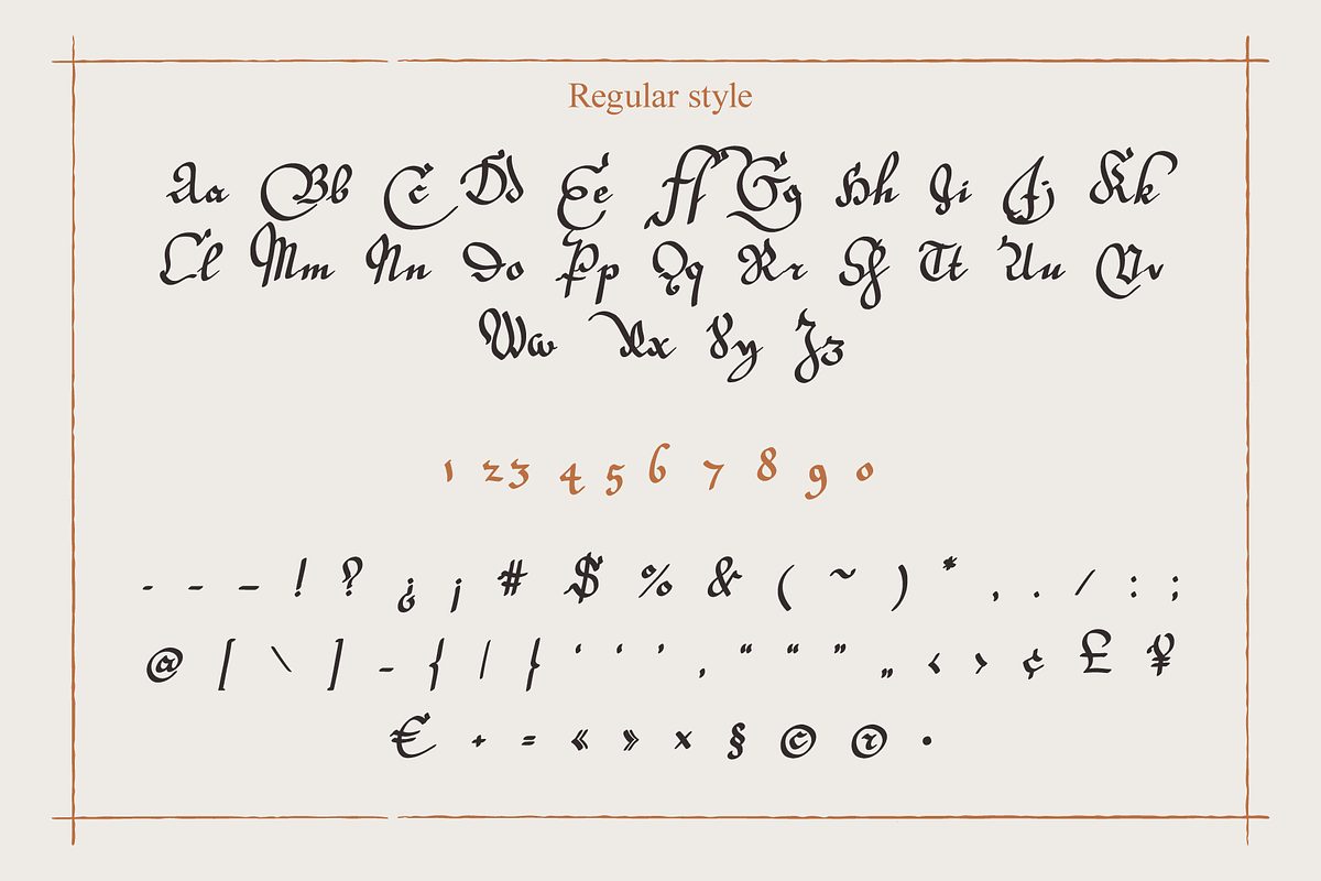 Parochus medieval script font family, a Blackletter Font by kaer_shop