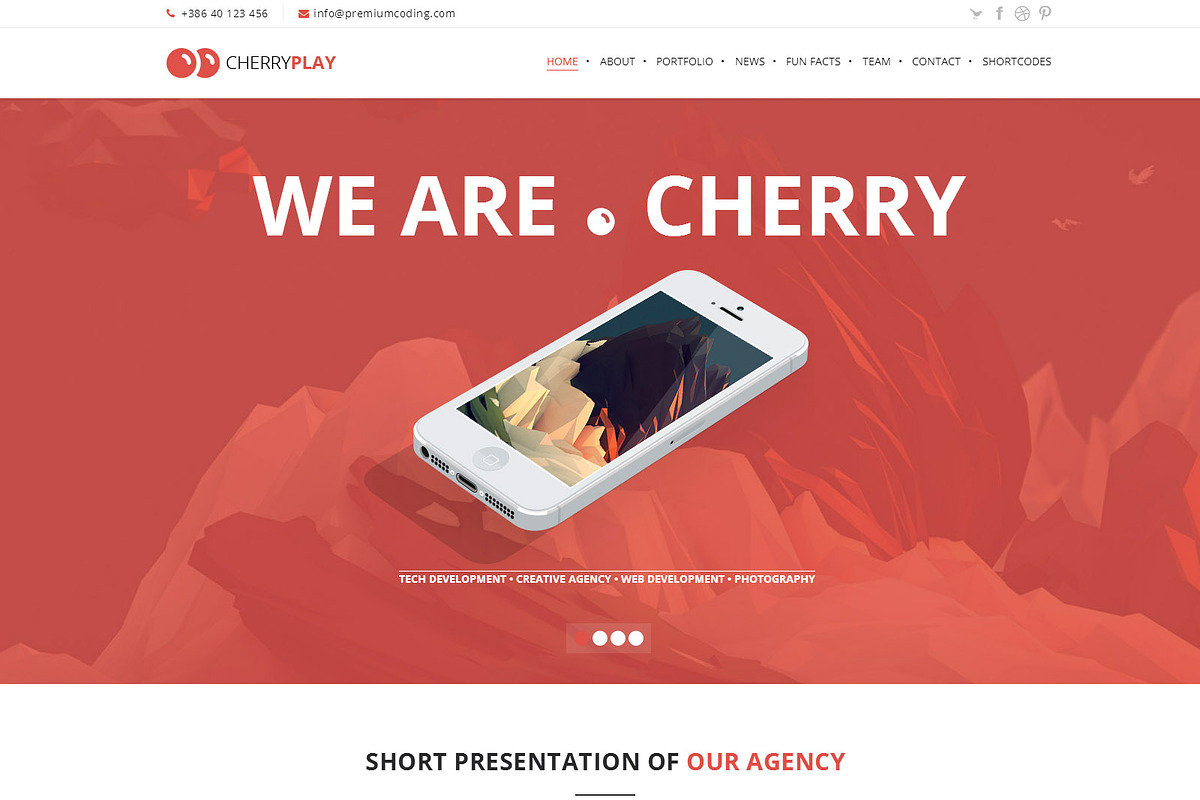 Cherry Multipurpose Wordpress Theme, a WordPress Template by PremiumCoding