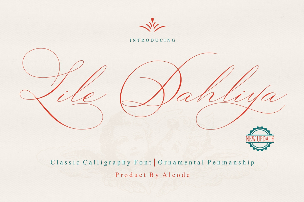 Lile Dahliya, a Script Font by Alcode