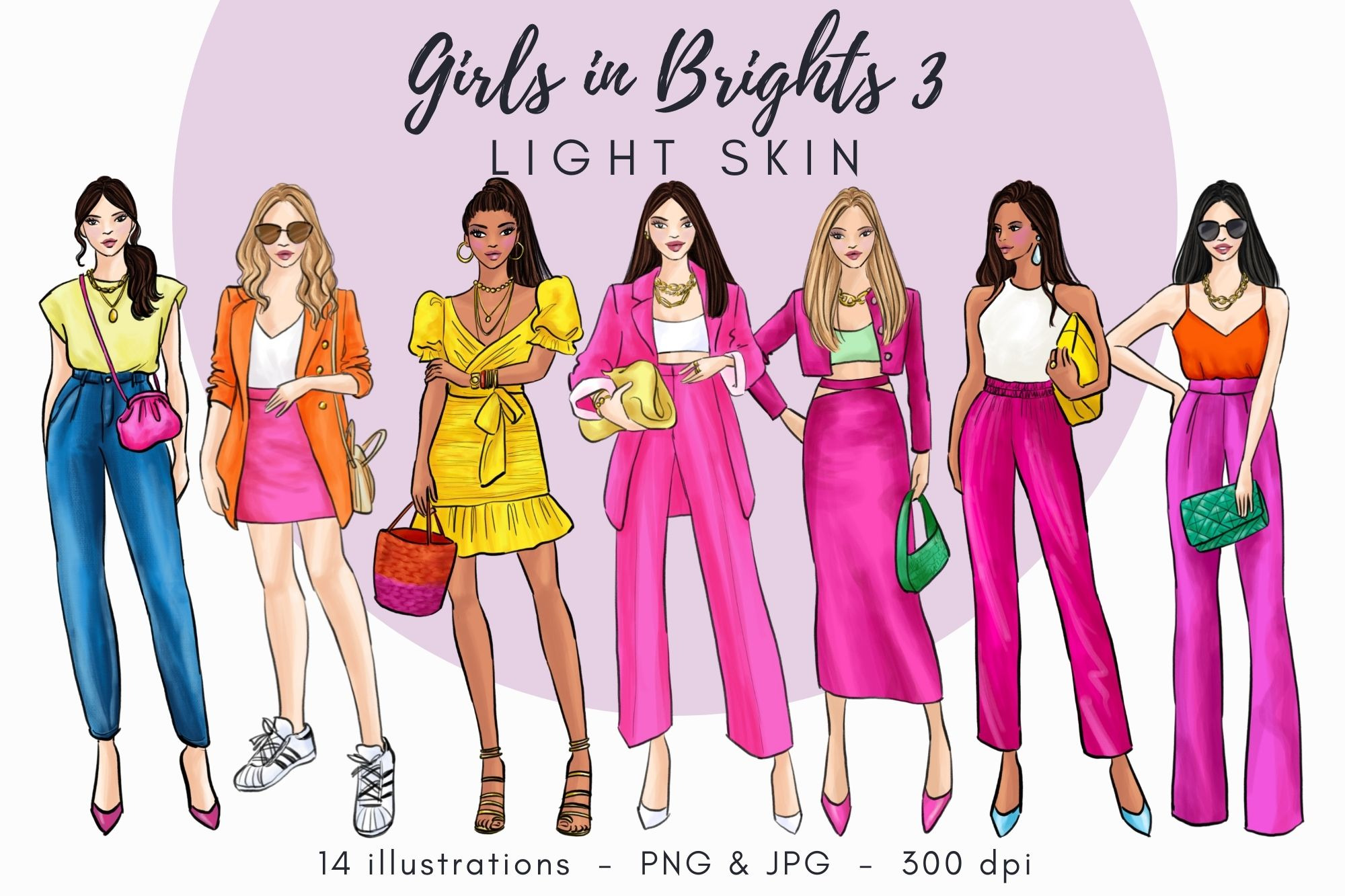 Girls in Brights 3 - light skin, a Person Illustration by Parinaz Wadia ...