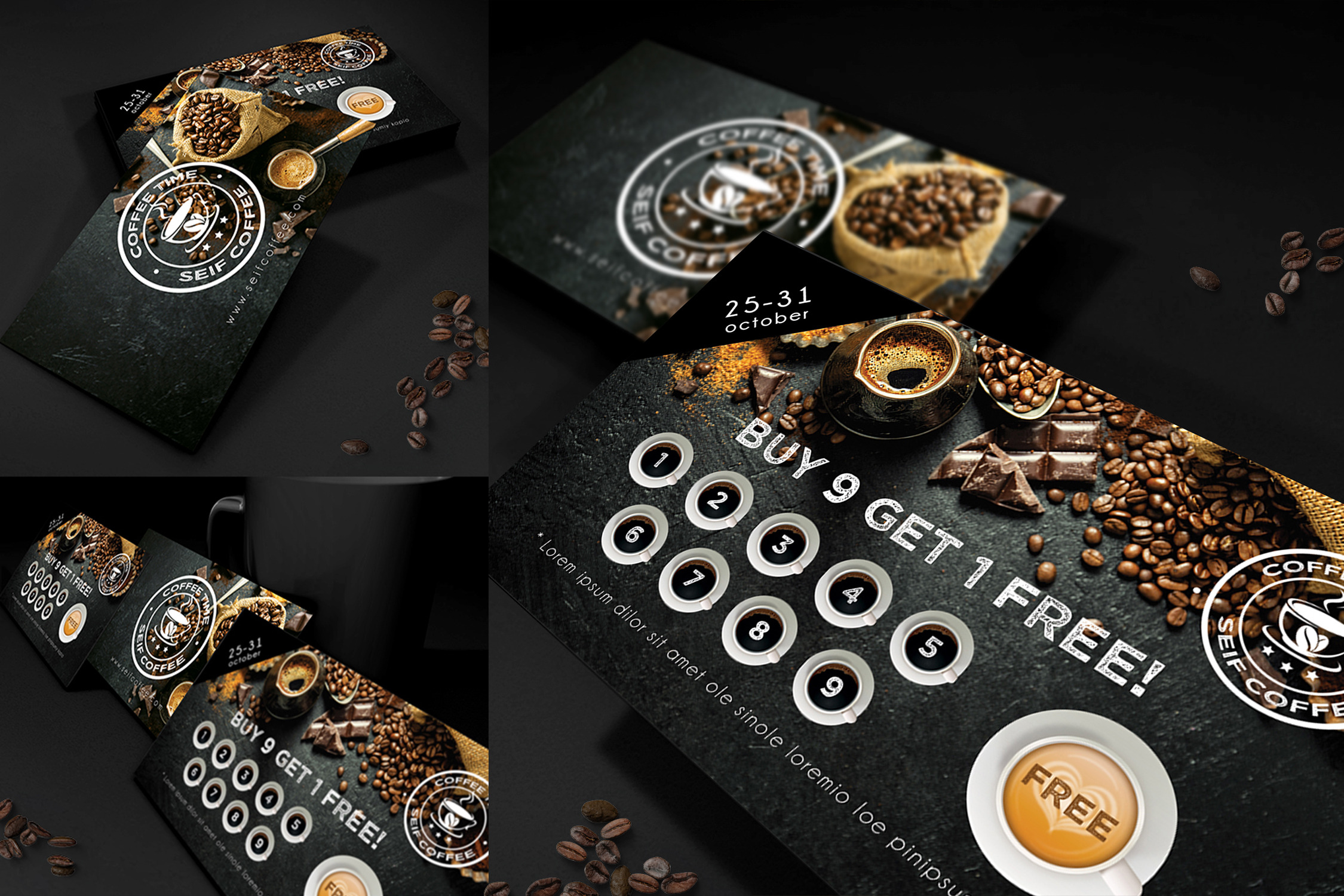 Coffee Loyalty Card, a Business Card Template by Aarley Kaiven ...