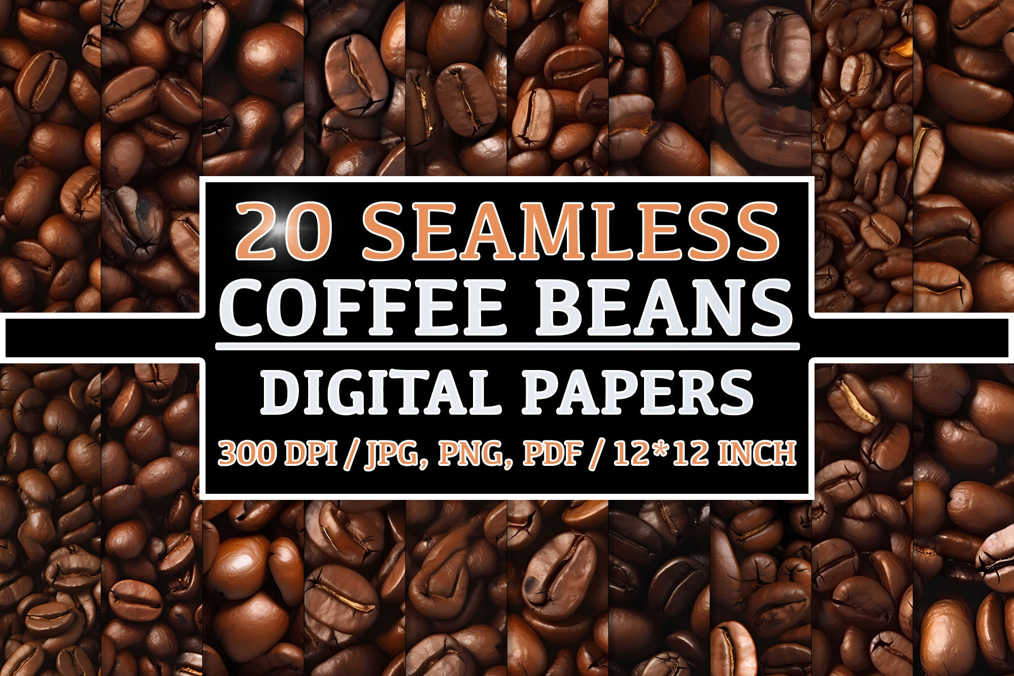 20 Seamless Coffee Beans Patterns, a Pattern Graphic by Nordic Design