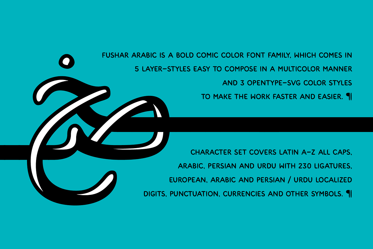 Fushar Arabic Cuts | فشار عربي, a Font by FONT-Bud
