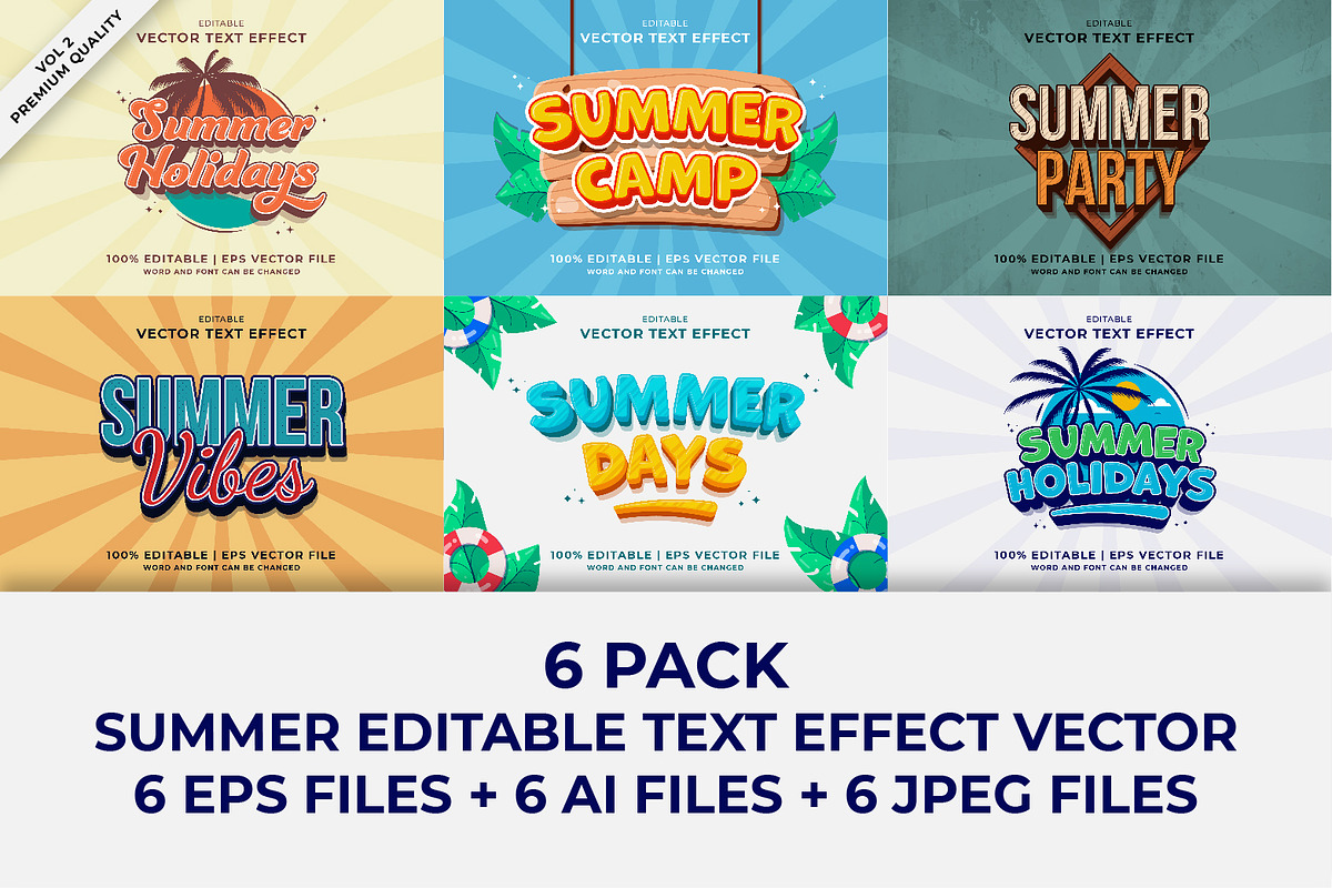Summer Cartoon Text Effect, a Brushes & More by Hasbi Creative ...