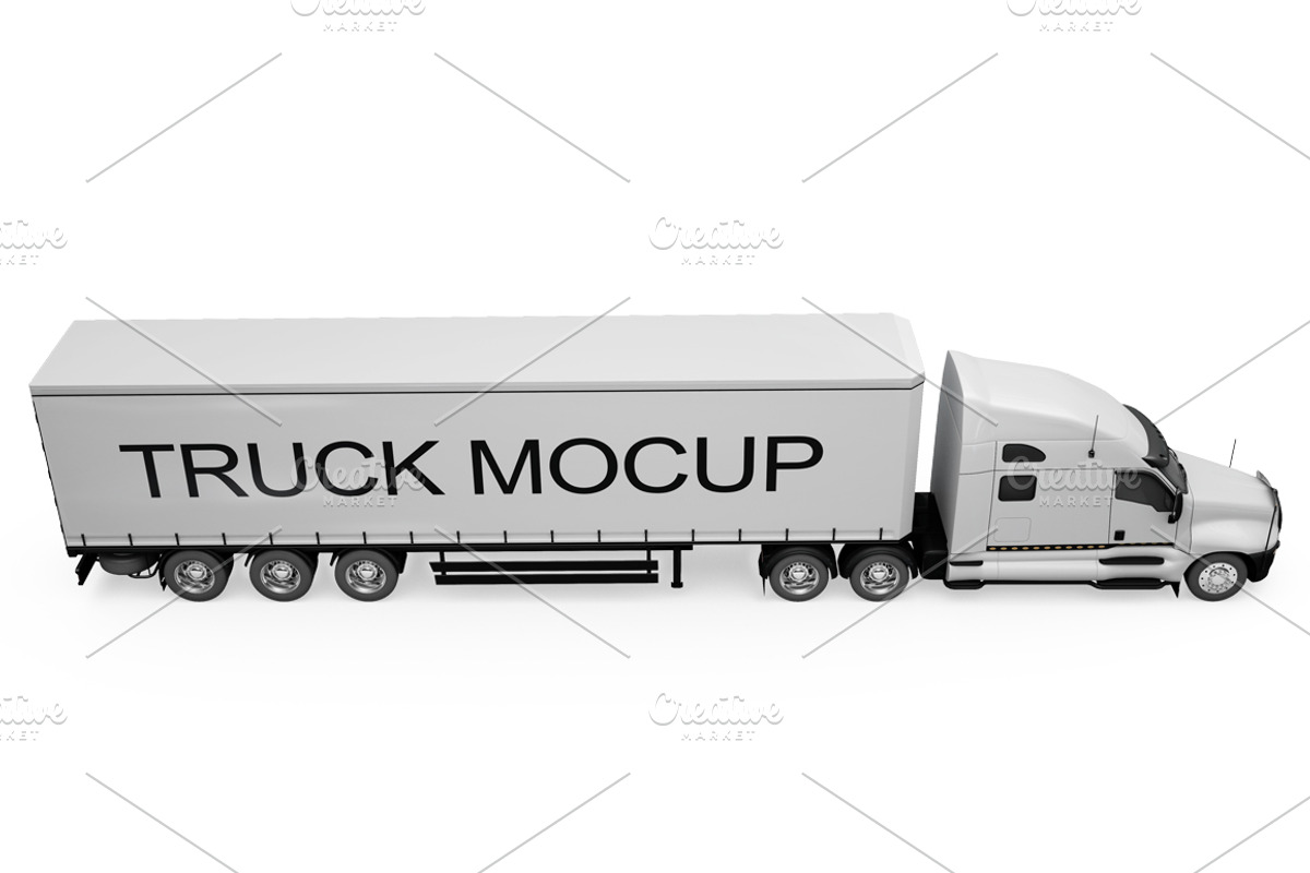 Cargo Truck Mockup, a Cups & Container Mockup by PixelMockup