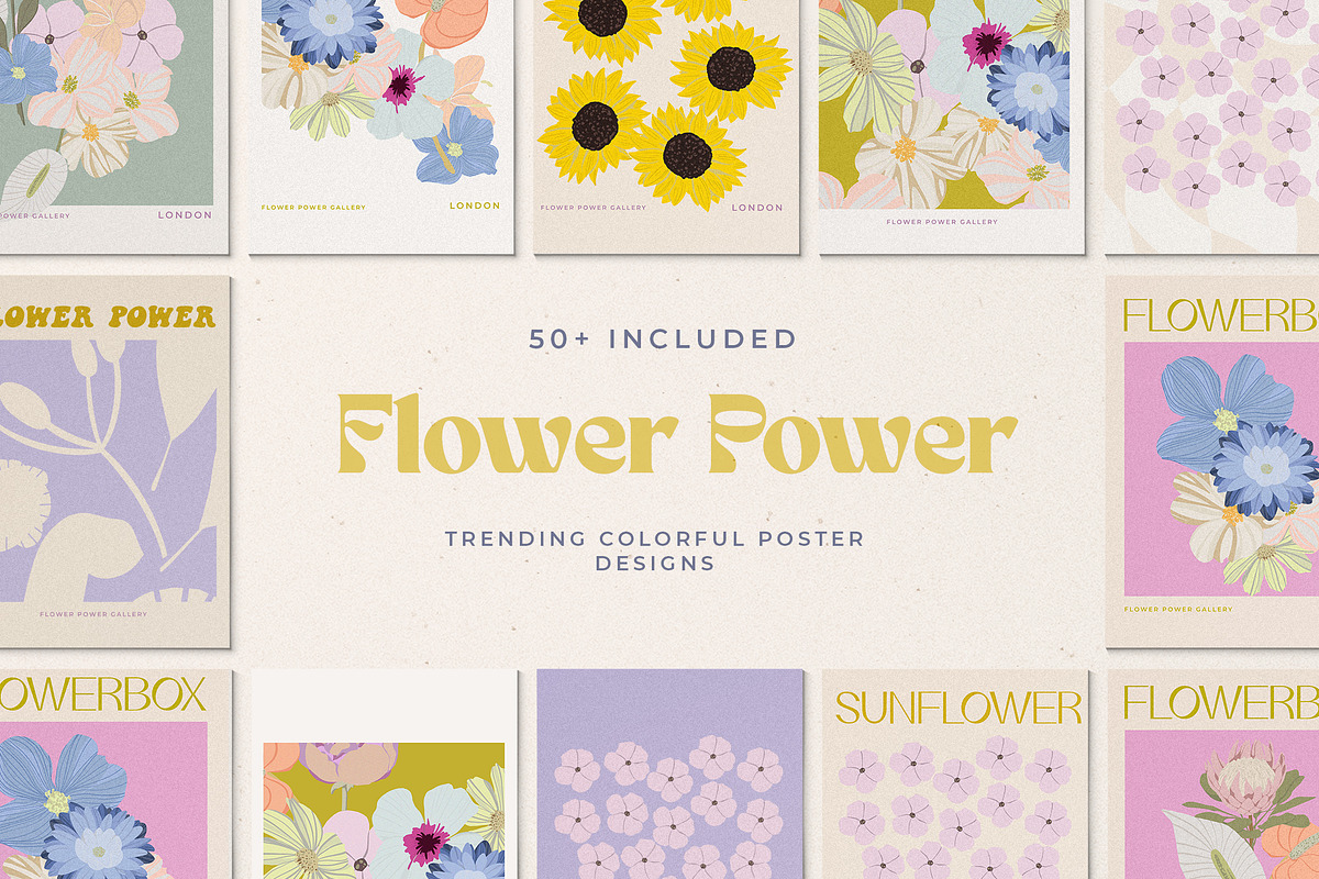 Retro Flower Illustration Bundle
