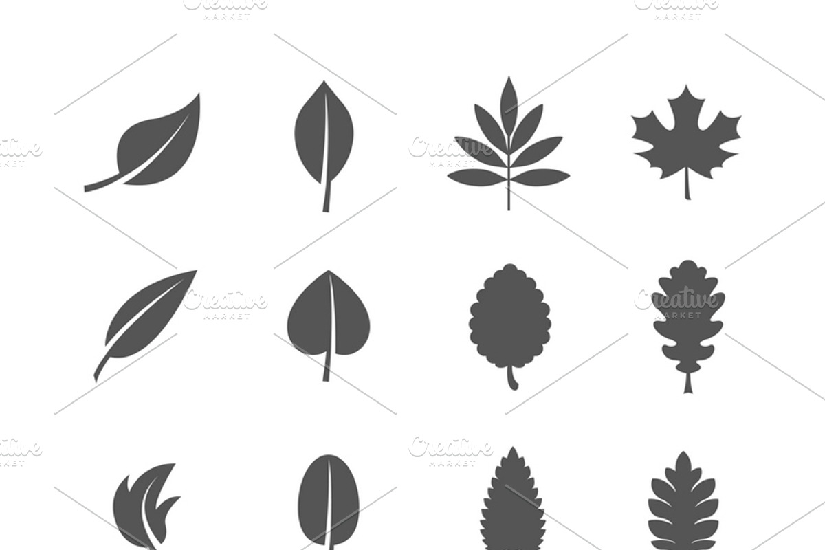 Leaves vector icons set, an Icon by Microvector