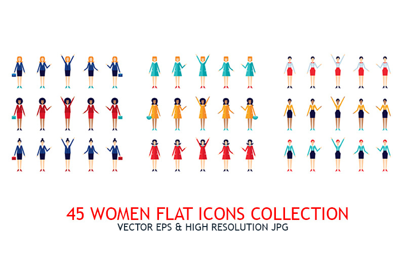 45 Women Icons collection | People Illustrations ~ Creative Market