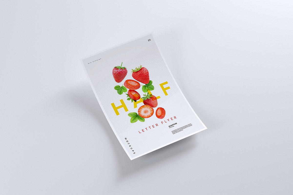 Half Letter Flyer Mockup, a Print Template by AlkStudio