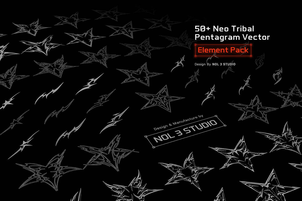Neo Tribal Pentagram Vector Pack