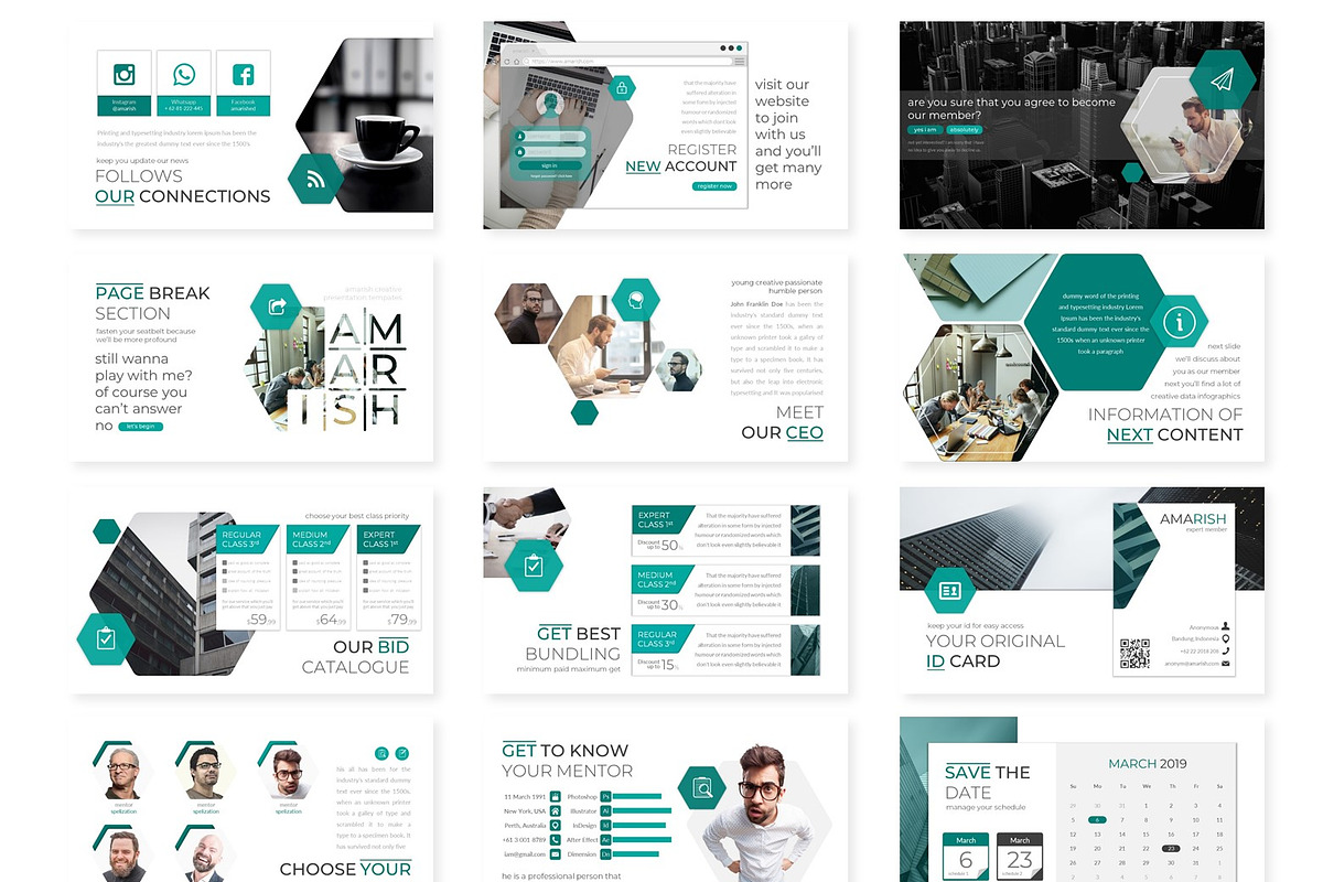 Amarish - Powerpoint Template, a Presentation Template by AQR Studio