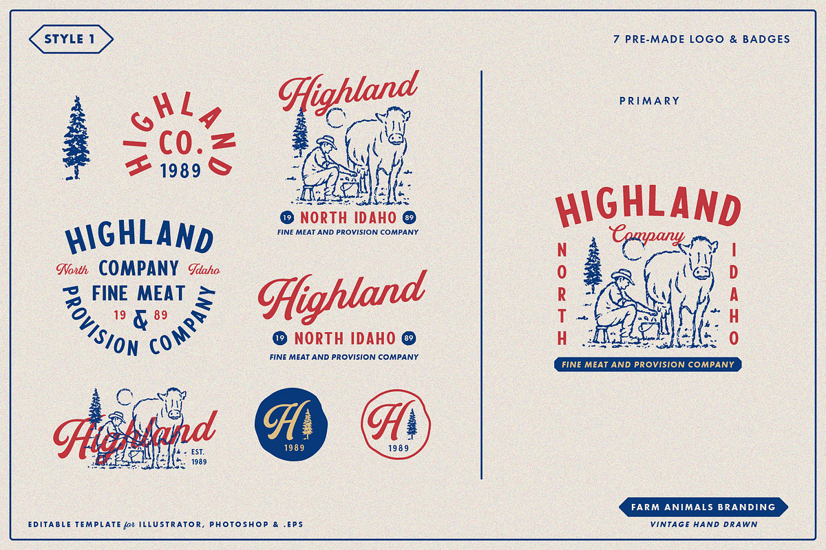 Farm Animals Branding, a Branding & Logo Template by Refolve Design