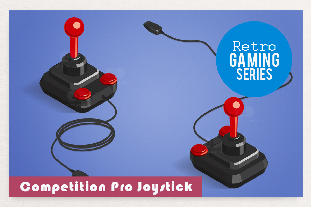 Retro Competition Pro Joystick, an Illustration by Option 4 Design