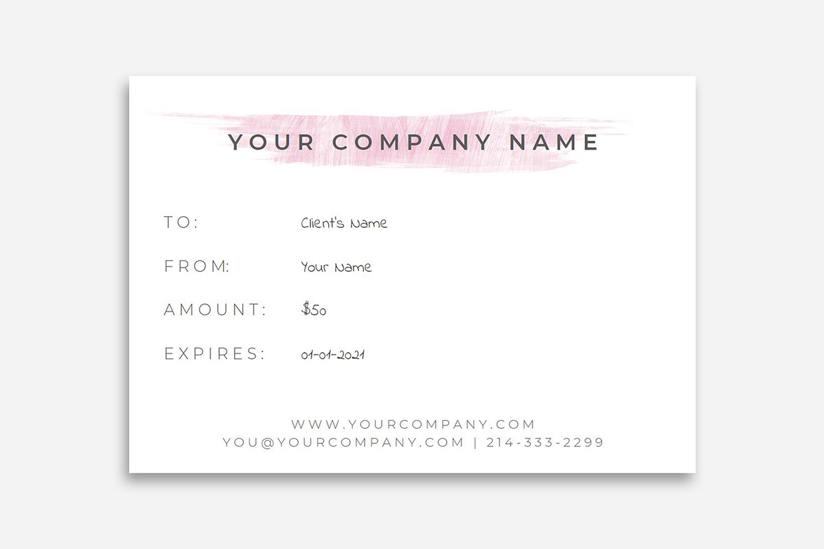 Pink Gift Card Template, a Card Template by DesignStudioTeti
