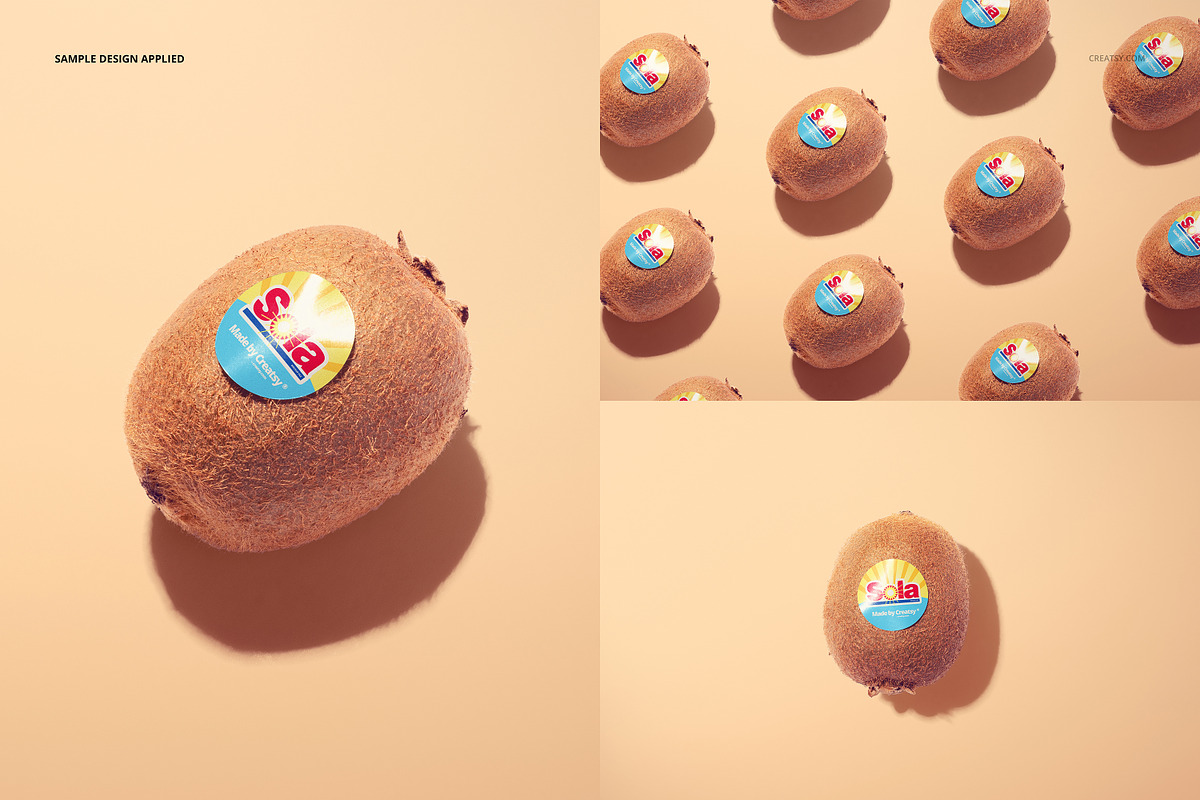 Round Fruit Sticker Mockup Set, a Packaging Mockup by creatsy5