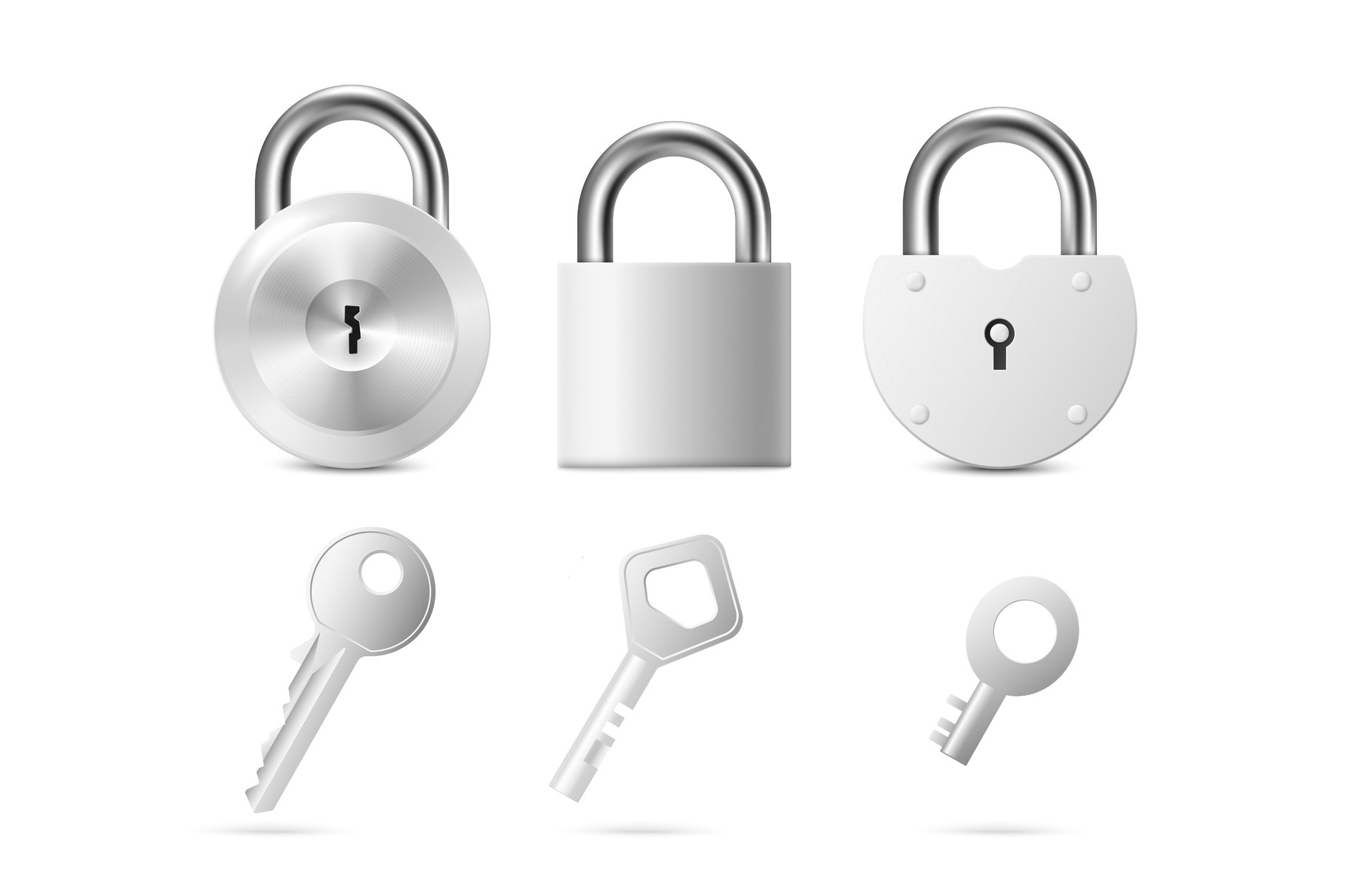 Steel door locks with keys templates, an Object Illustration by Sabelskaya