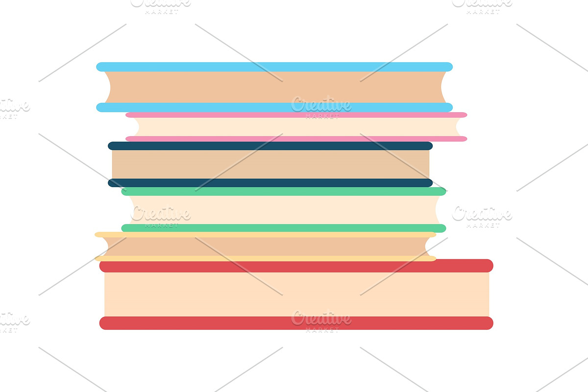 Stack of Paper Books Icon Vector, an Education Illustration by robuart ...