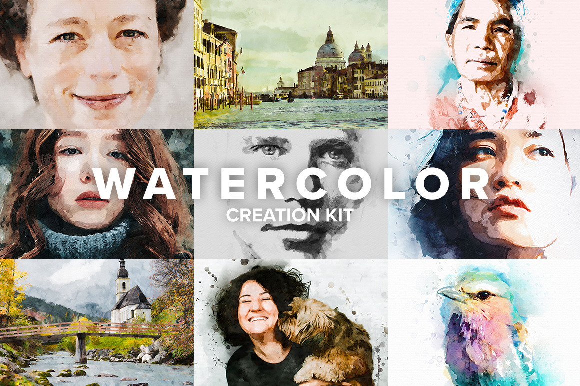 Watercolor Creation Kit, an Action Add-On by Sevenstyles