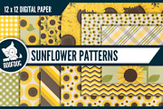 Sunflower digital paper, a Pattern Graphic by Roofdog Design